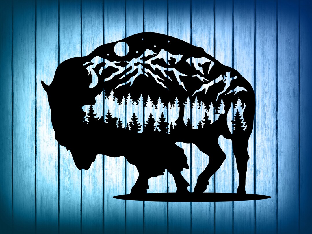 Bison Wildlife Metal Wall Art | Outdoor Nature Scene Metal Decor ...
