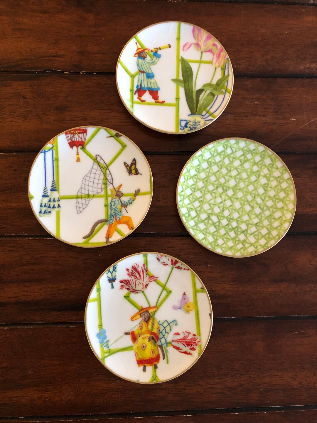 Chinoiserie Monkey's Decorative Dishes-set of 3 - Beautiful Gift Idea ...