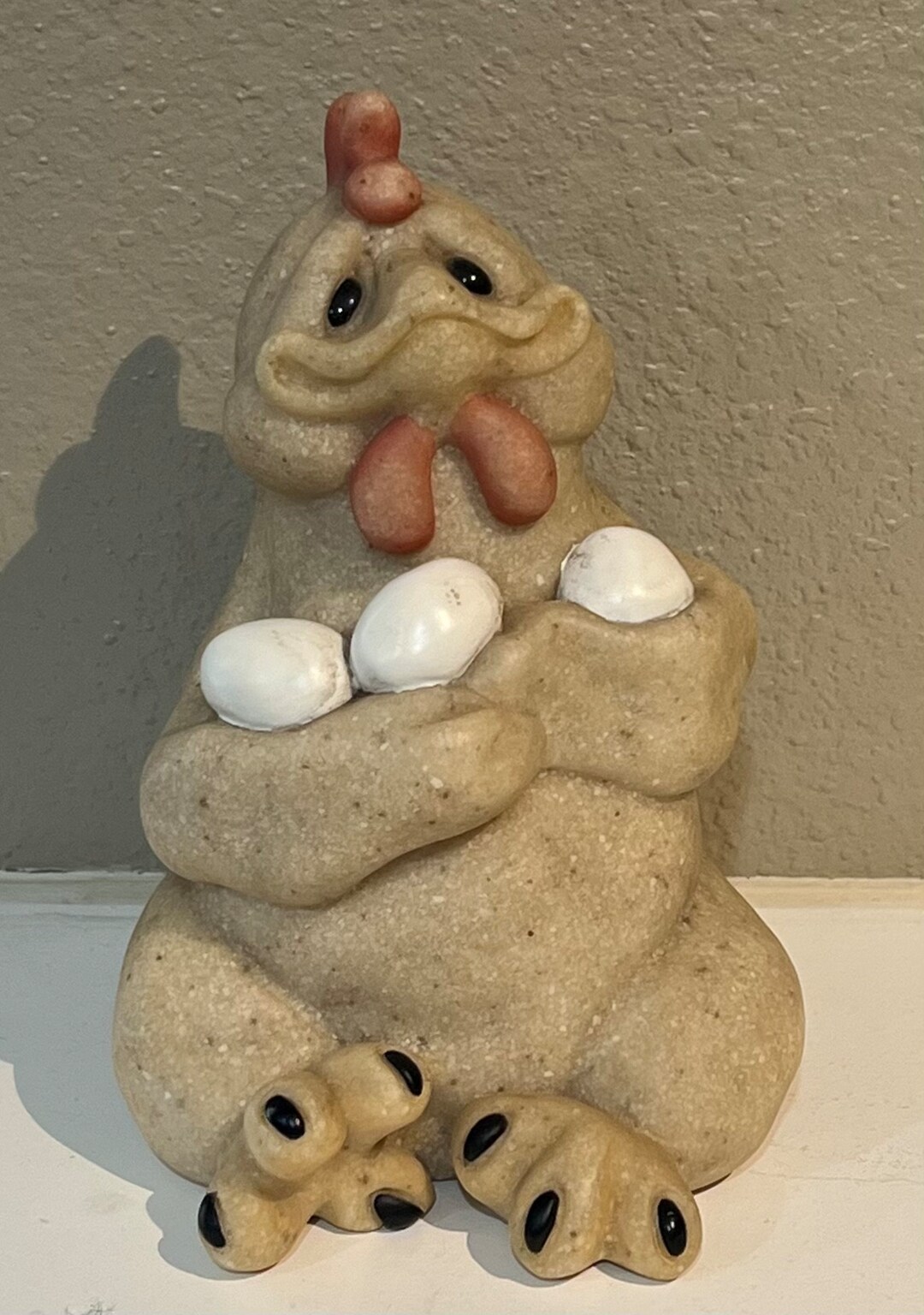 Vtg. Second Natures Quarry Critters Stone Cluck Chicken With Eggs ...