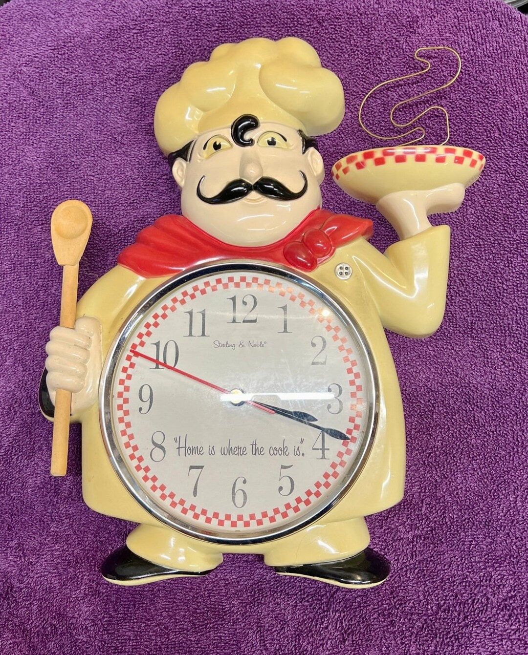 Vintage Sterling and Noble Chef Kitchen Wall Clock - Etsy