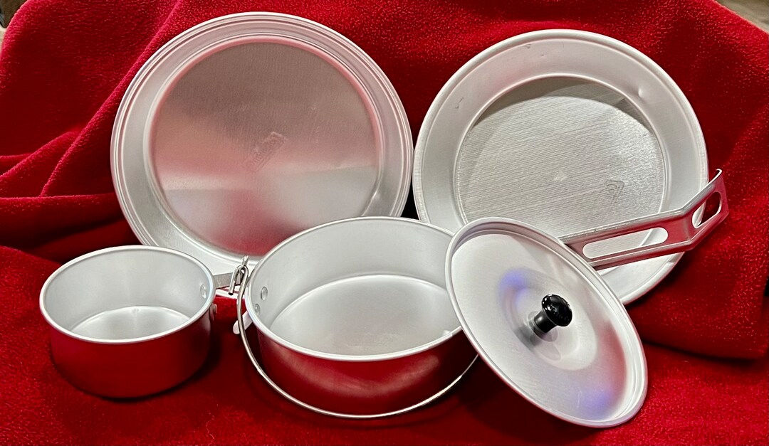 Coleman 5 Piece Aluminum Mess Kit Camping & Hunting Cookware - Etsy