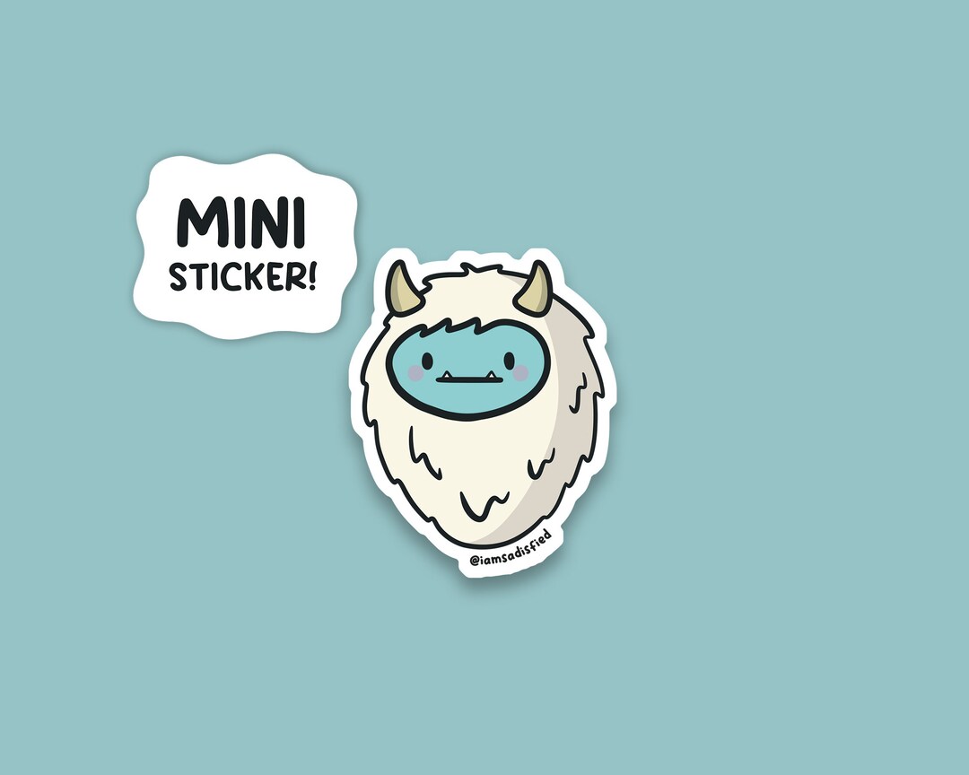 Yeti Mini Sticker | Laminated Matte Vinyl Mini Sticker | Cute Mini ...