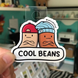 Cool Beans Sticker | Laminated Matte Vinyl Sticker | Cute Sticker ...