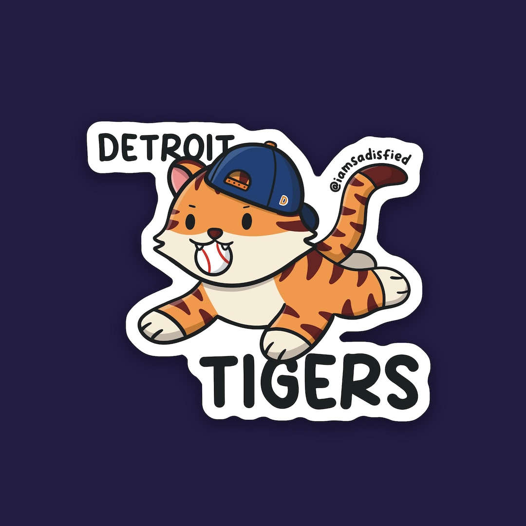 Michigan Baseball Cat Sticker | Laminated Matte Vinyl Sticker | Cute ...
