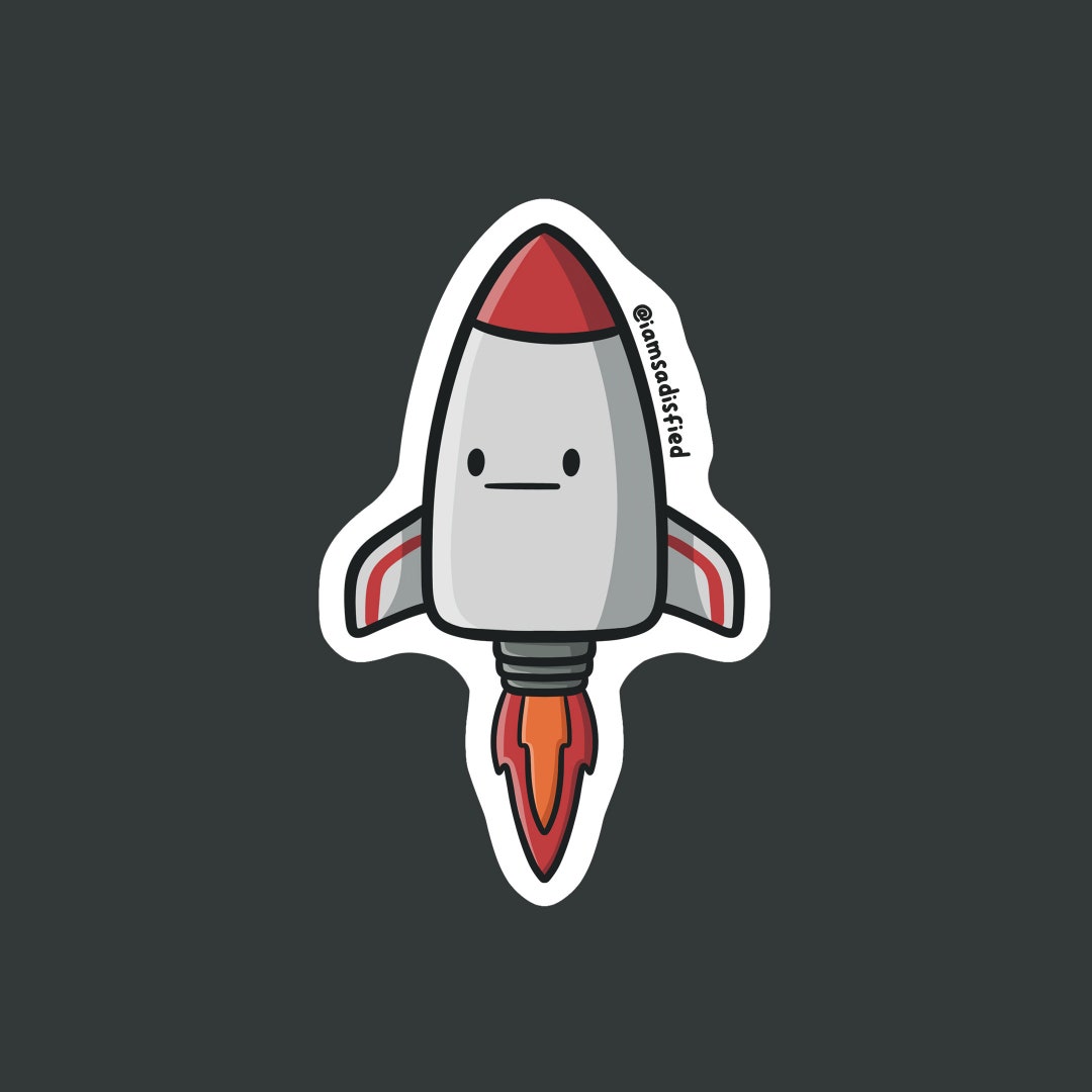 Rocketship Sticker | Laminated Matte Vinyl Sticker | Cute Sticker ...