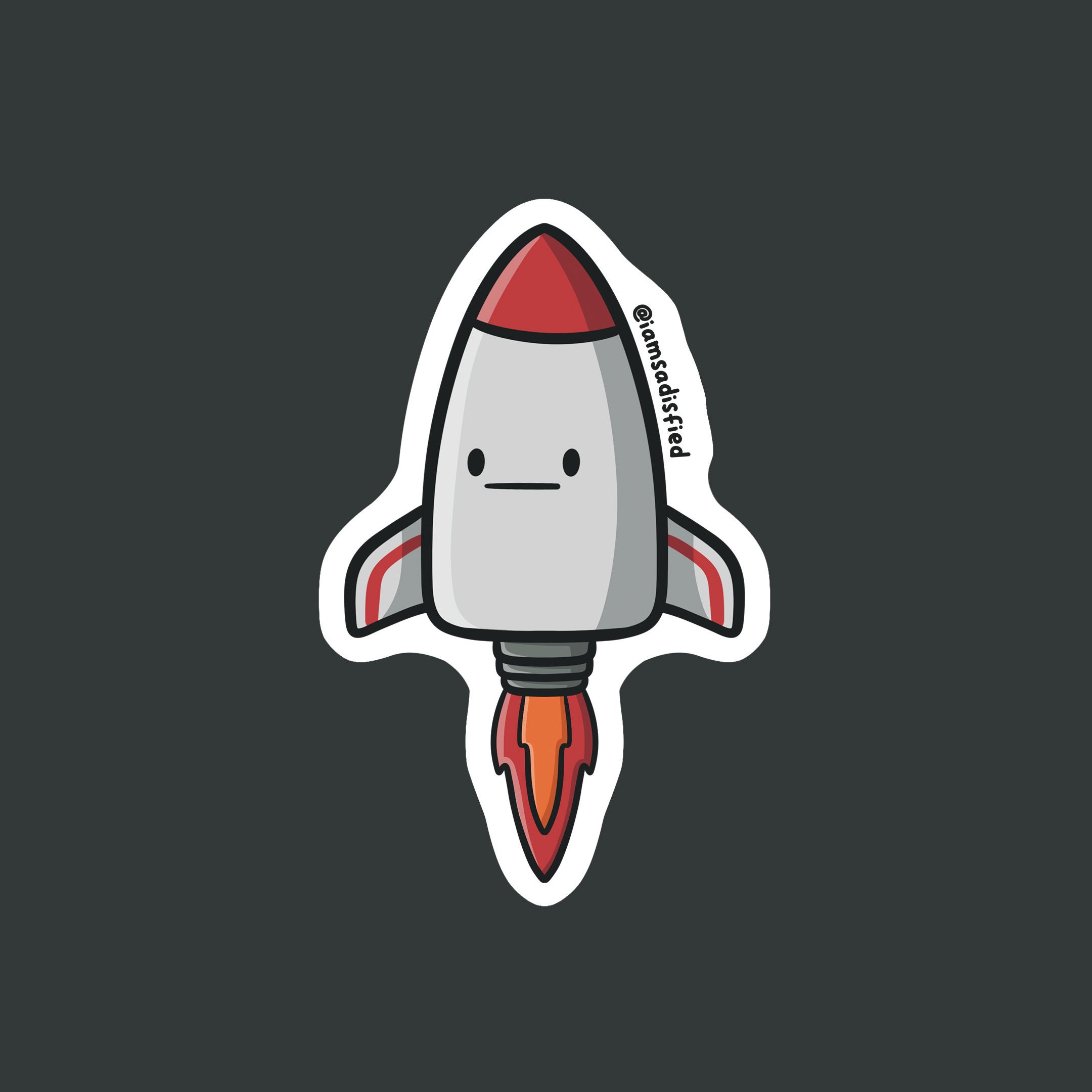 Rocketship Sticker Laminated Matte Vinyl Sticker Cute - Etsy
