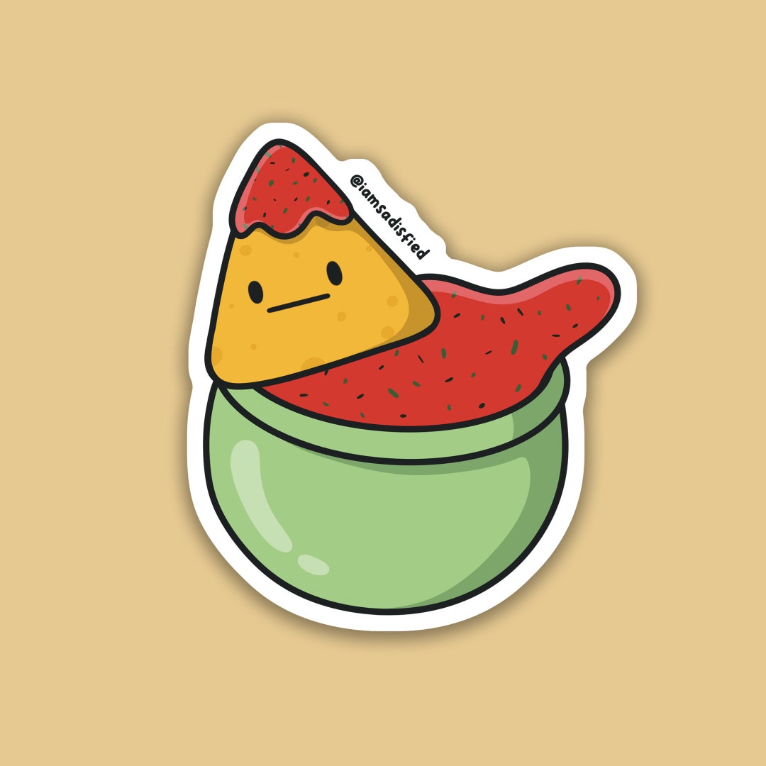 Nacho and Salsa Sticker | Laminated Matte Vinyl Sticker | Cute Sticker ...