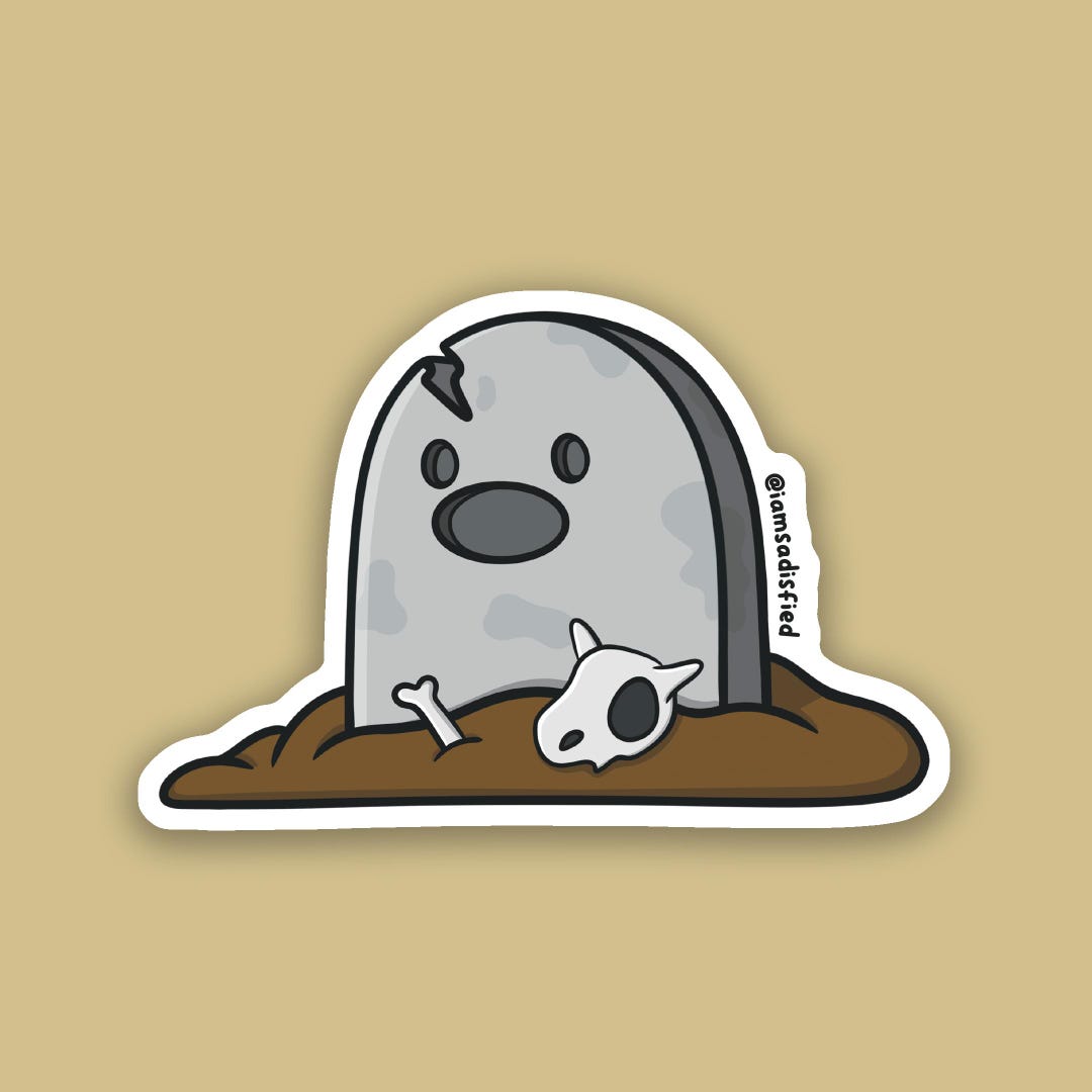 Diglett Gravestone Sticker | Laminated Matte Vinyl Sticker | Cute ...