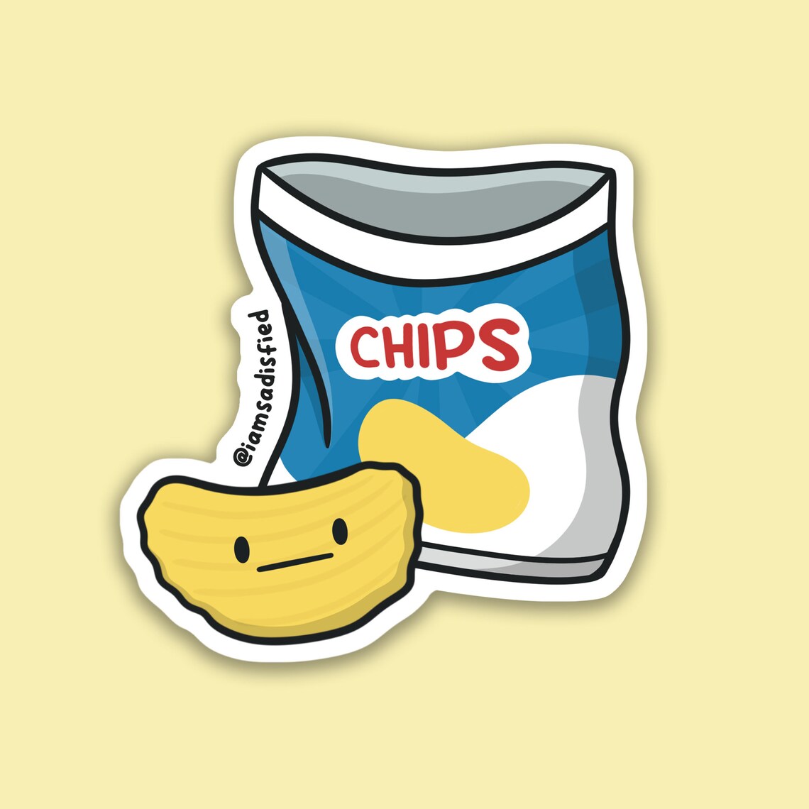 Chips Sticker Laminated Matte Vinyl Sticker Cute Sticker Food Snacks - Etsy