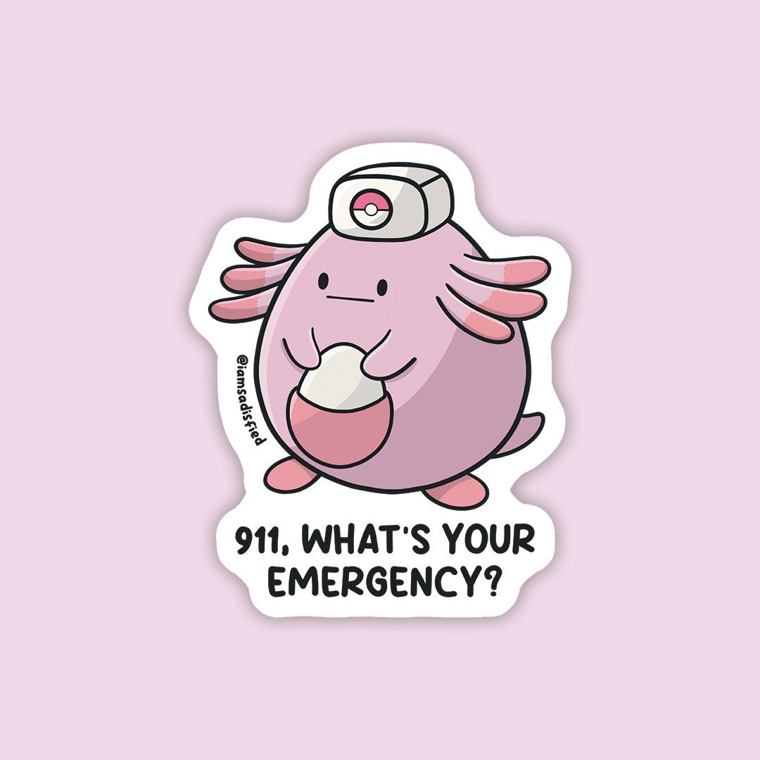Chansey 911 Nurse Sticker Laminated Matte Vinyl Sticker Cute Sticker ...