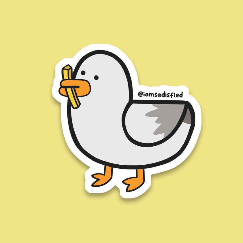 Seagull Fry to Go Sticker Matte Vinyl Sticker Cute Sticker - Etsy