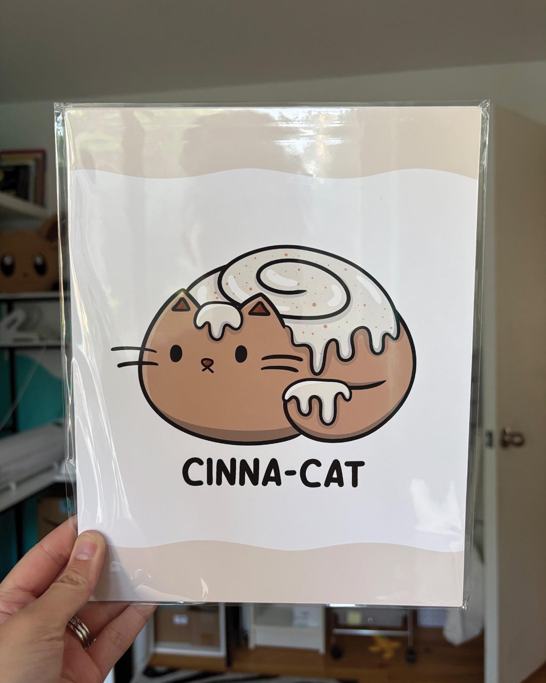 Cinna-cat 8x10 Print | Cute Animals | Cat Lovers | Cinnamon Roll - Etsy