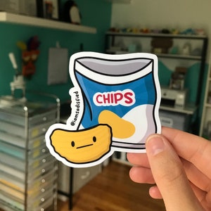 Chips Sticker | Laminated Matte Vinyl Sticker | Cute Sticker | Food ...