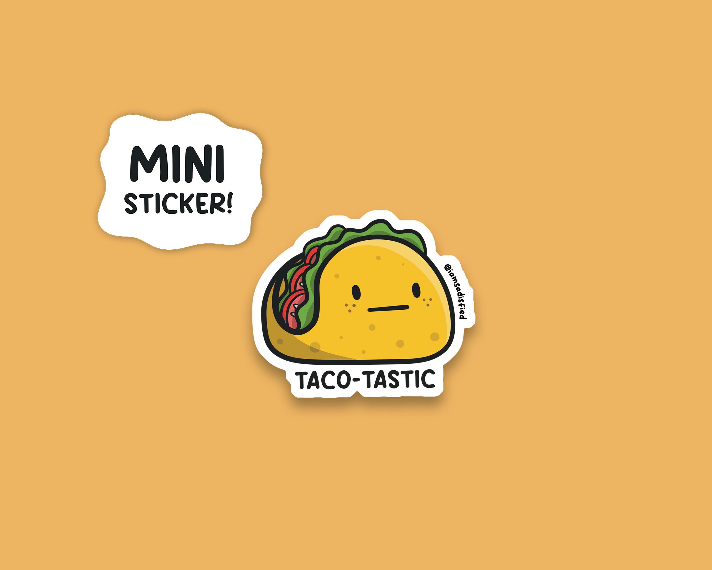 Taco-tastic Mini Sticker Matte Vinyl Mini Sticker Cute - Etsy
