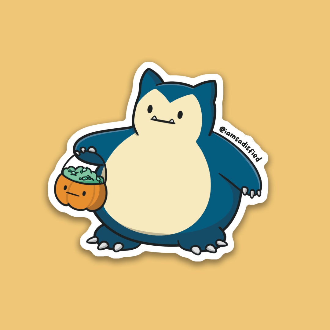 Snorlax Trick O' Treating Sticker | Laminated Matte Vinyl Sticker ...