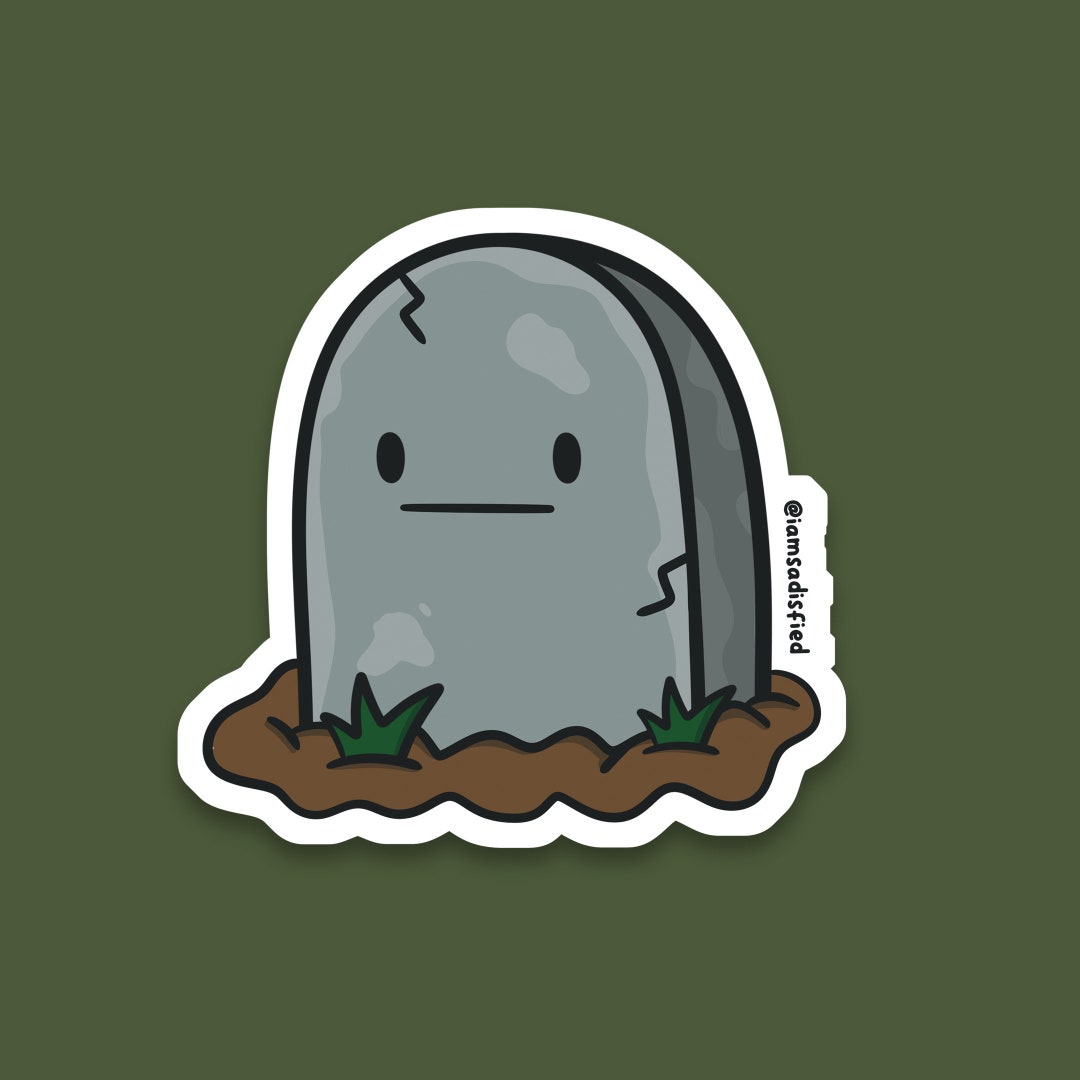 Gravestone Sticker | Laminated Matte Vinyl Sticker | Cute Sticker ...