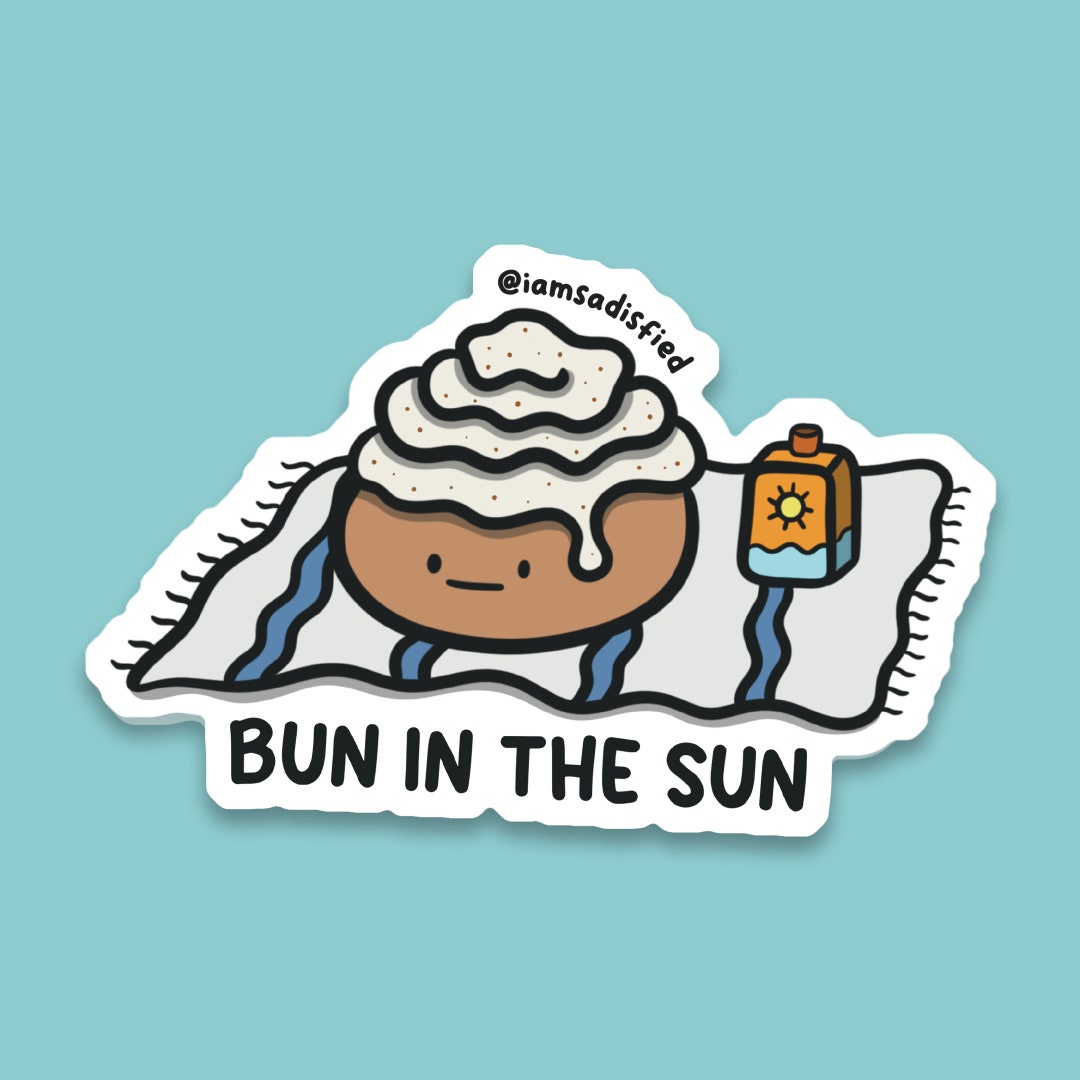 Bun in the Sun Sticker Matte Vinyl Sticker Cute Sticker - Etsy