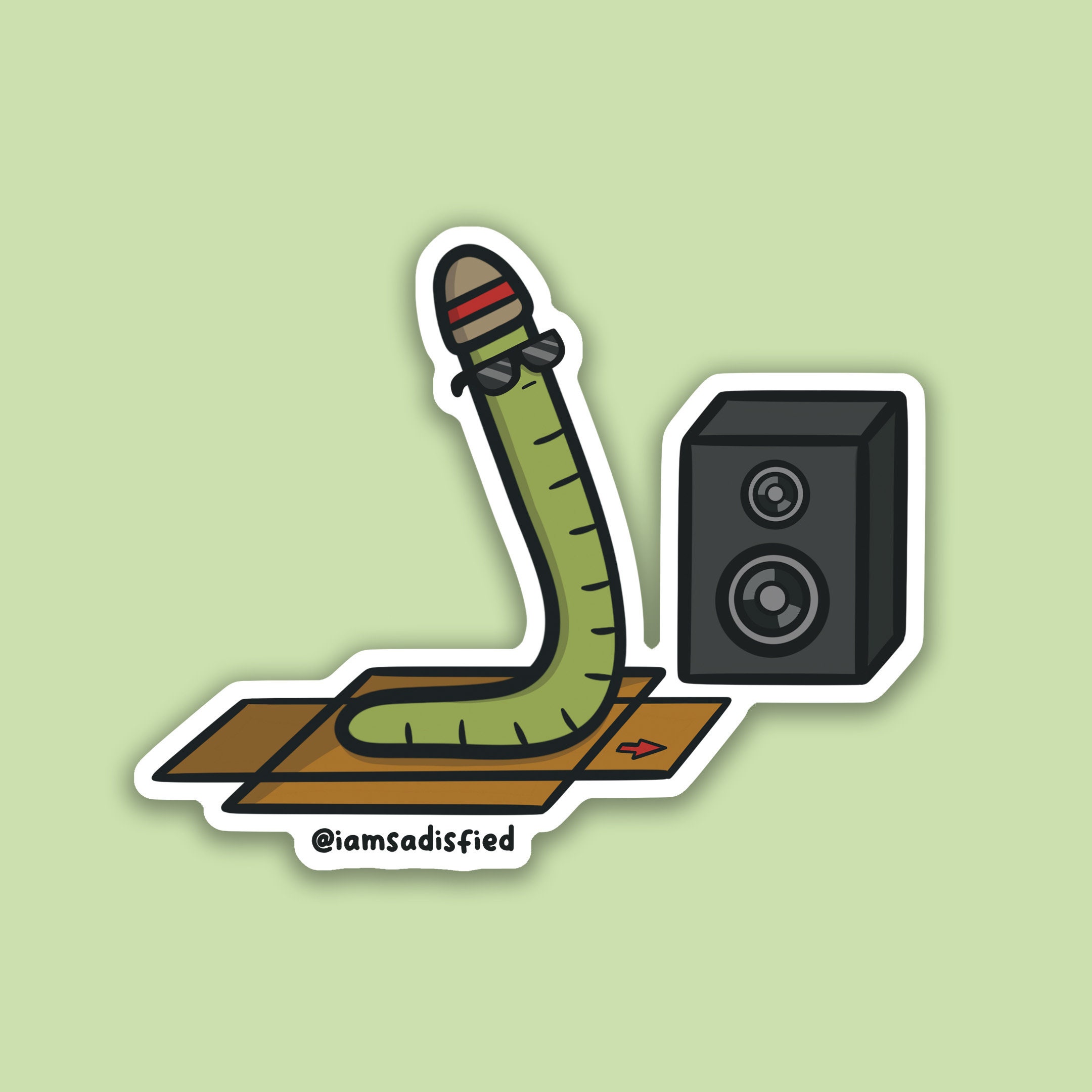 Worm Breakdancing Sticker | Laminated Matte Vinyl Sticker | Cute ...