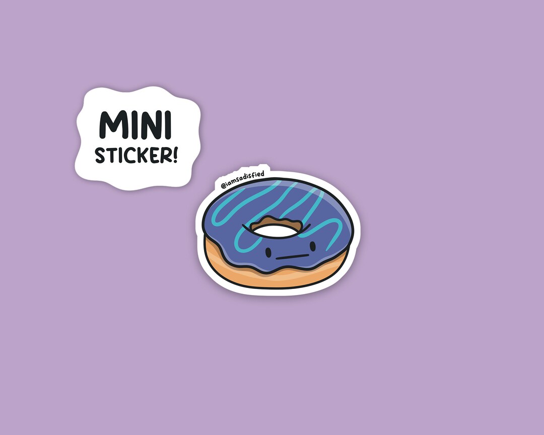 Donut Mini Sticker | Laminated Matte Vinyl Sticker | Cute Mini Sticker ...