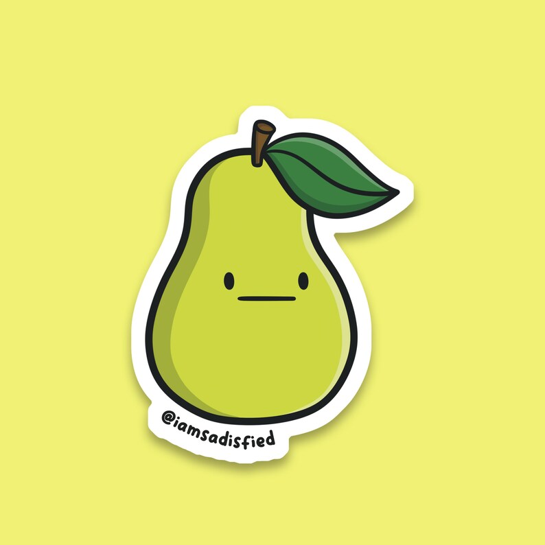 Pear Sticker | Matte Vinyl Sticker | Cute Sticker | Fruit - Etsy
