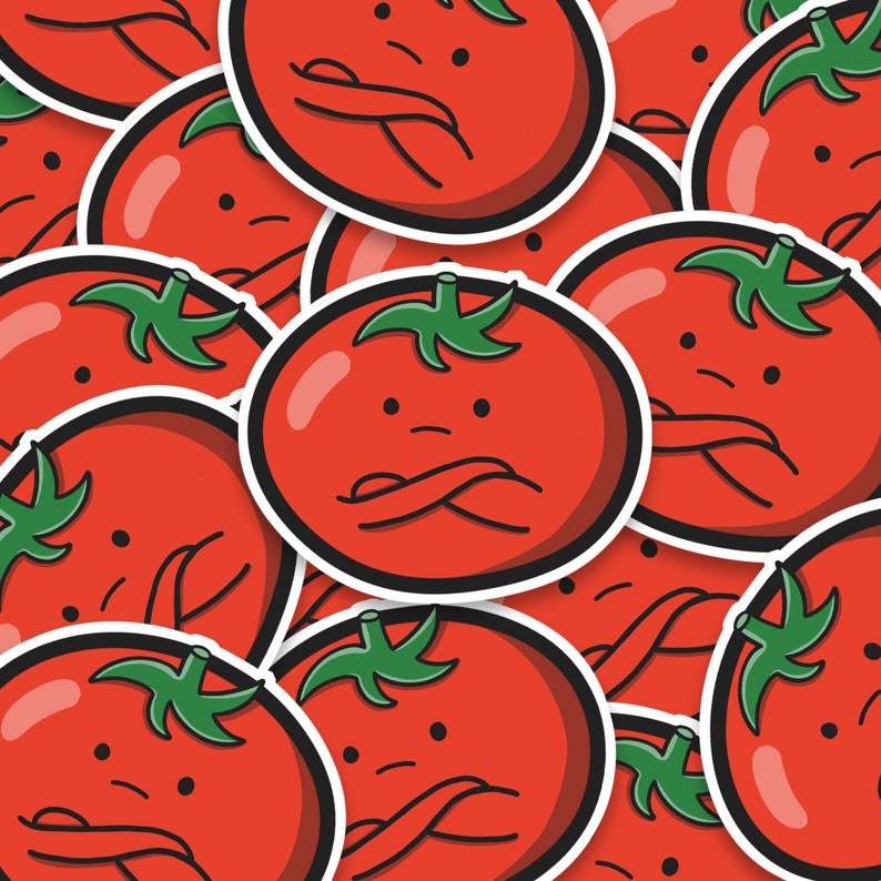 No-mato Sticker Cute Tomato Sticker Weatherproof Sticker - Etsy