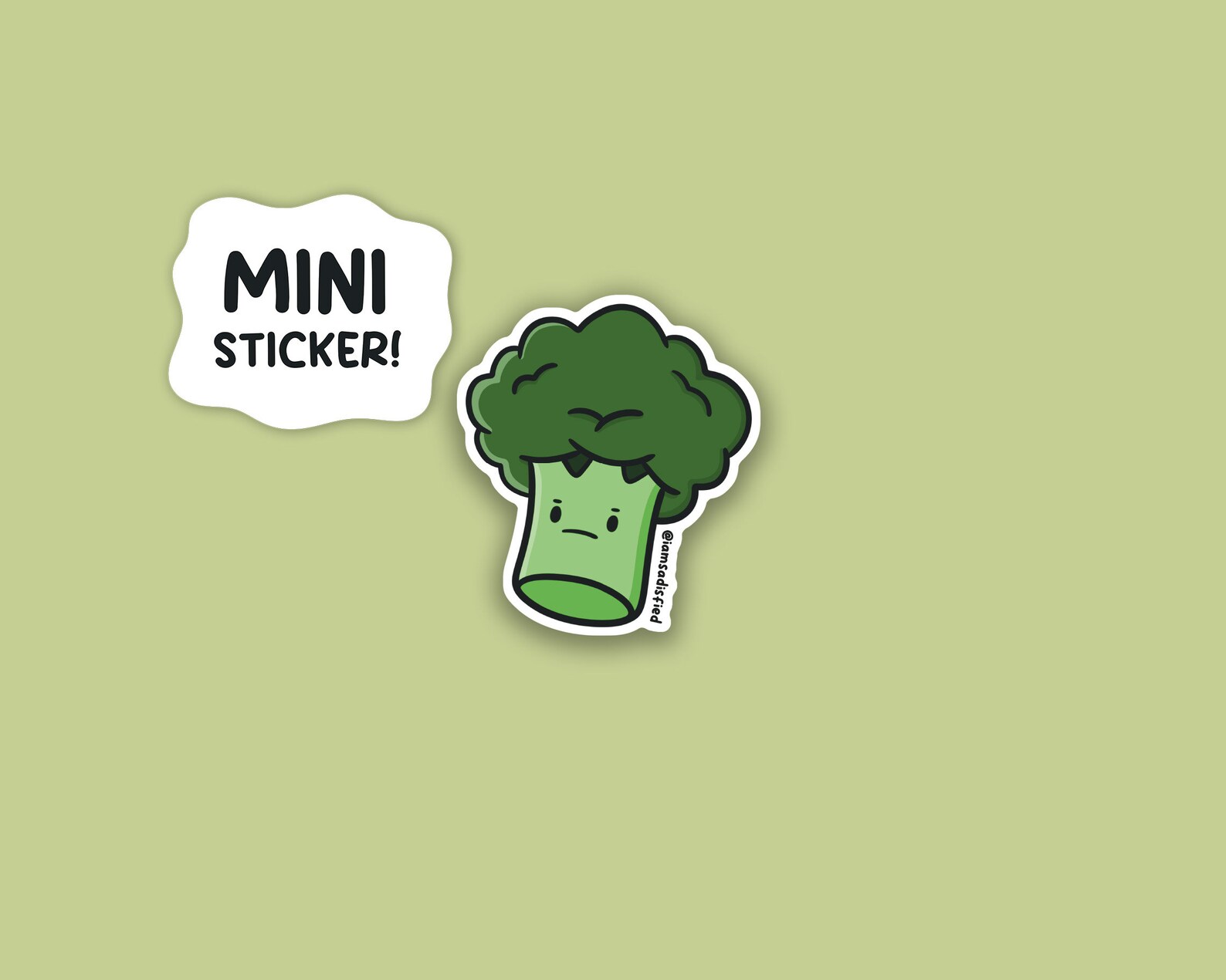 Broccolino Mini Sticker | Laminated Matte Vinyl Sticker | Cute Sticker ...