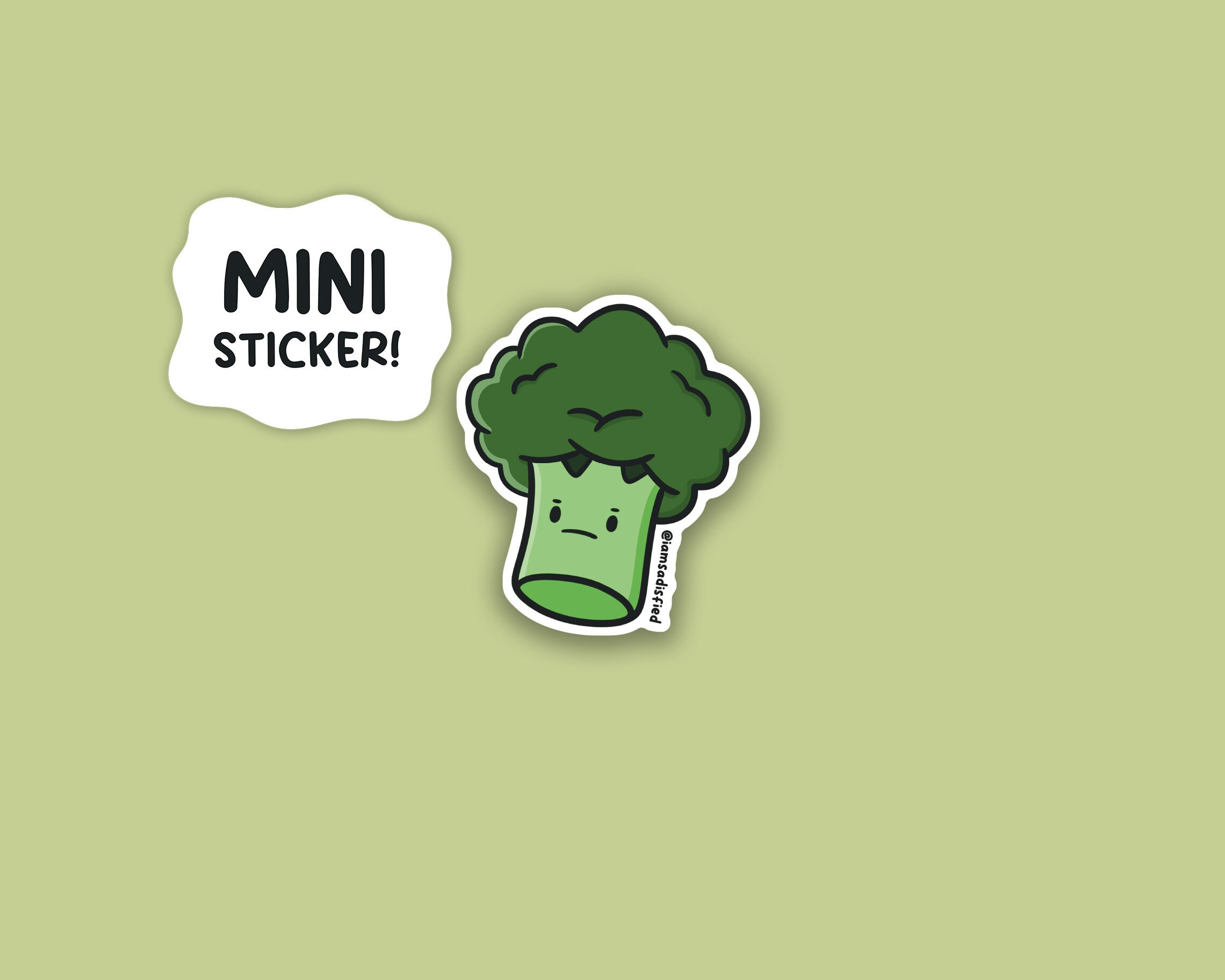 Broccolino Mini Sticker | Laminated Matte Vinyl Sticker | Cute Sticker ...