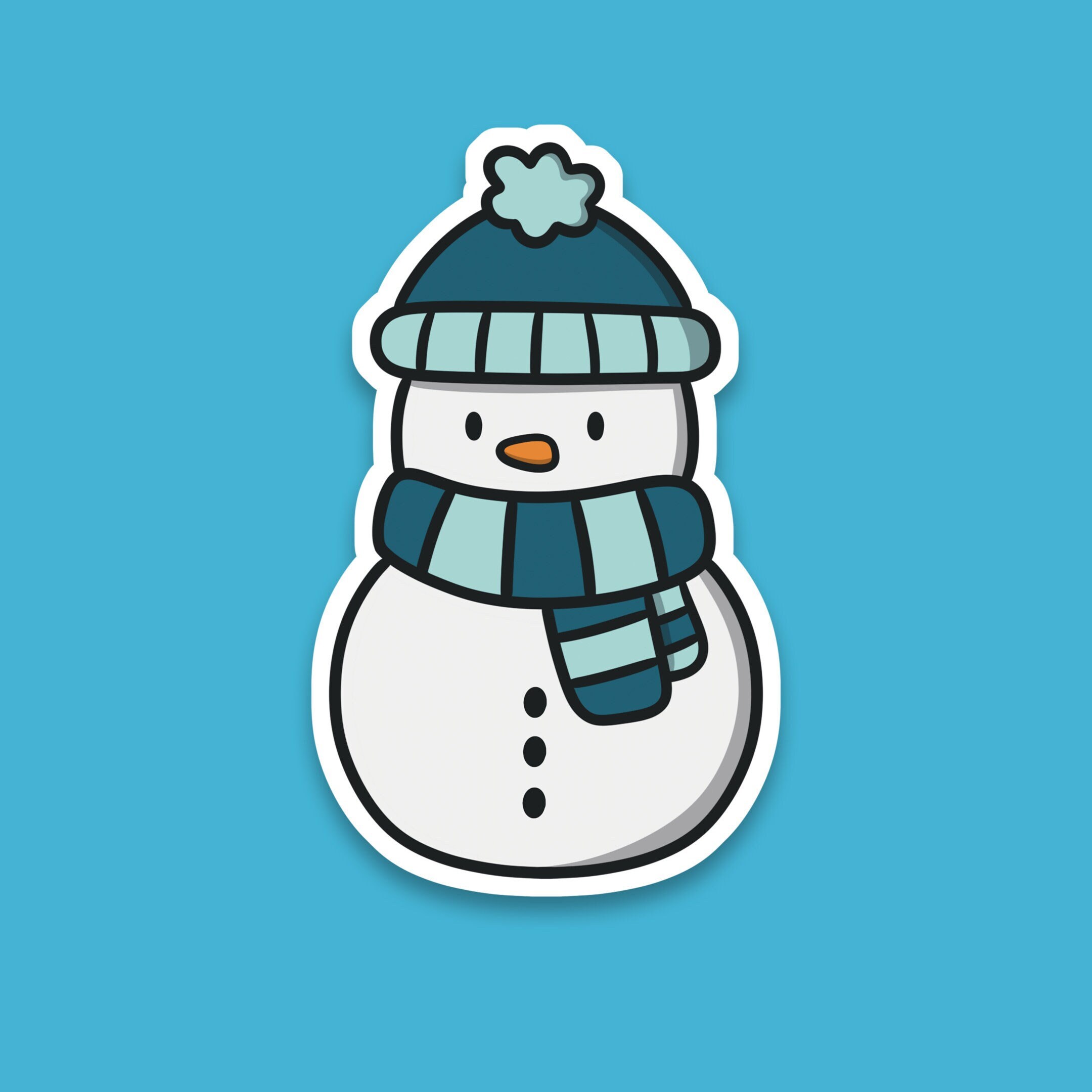 Snowman Sticker Waterproof Matte Vinyl Sticker Cute Sticker Winter ...