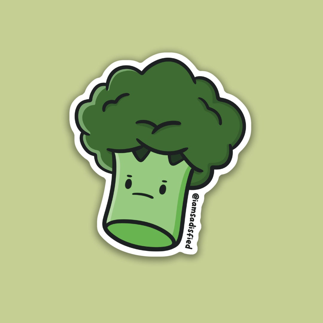 Broccolino Sticker | Laminated Matte Vinyl Sticker | Cute Sticker ...