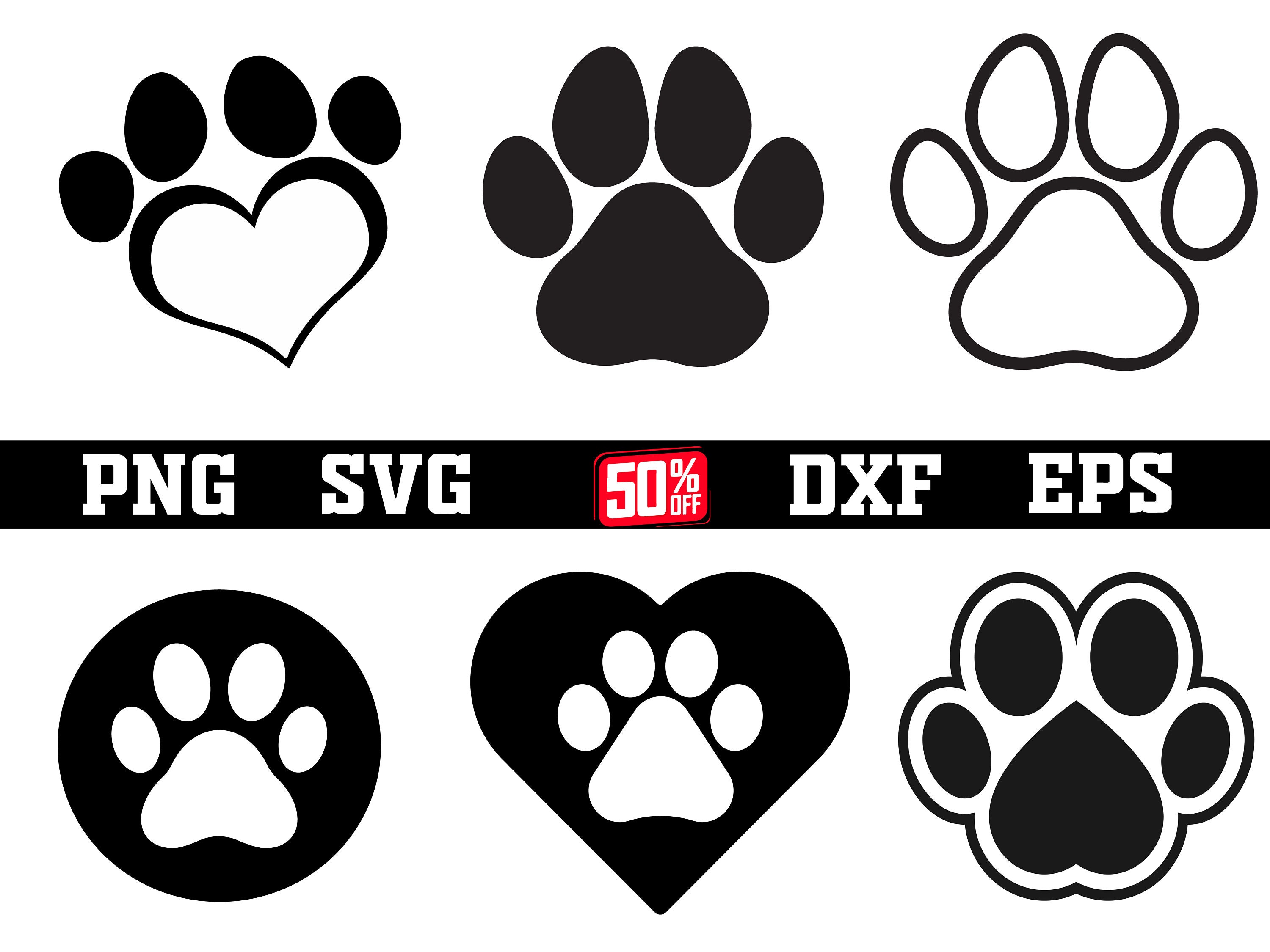 Paw Print Svg Bundle Dog Paw Print Svg Cat Print Svg Cut - Etsy Hong Kong