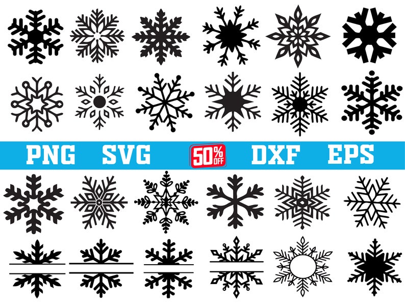 Bundle svg flocon de neige, flocon de neige svg, svg flocon d'hiver ...