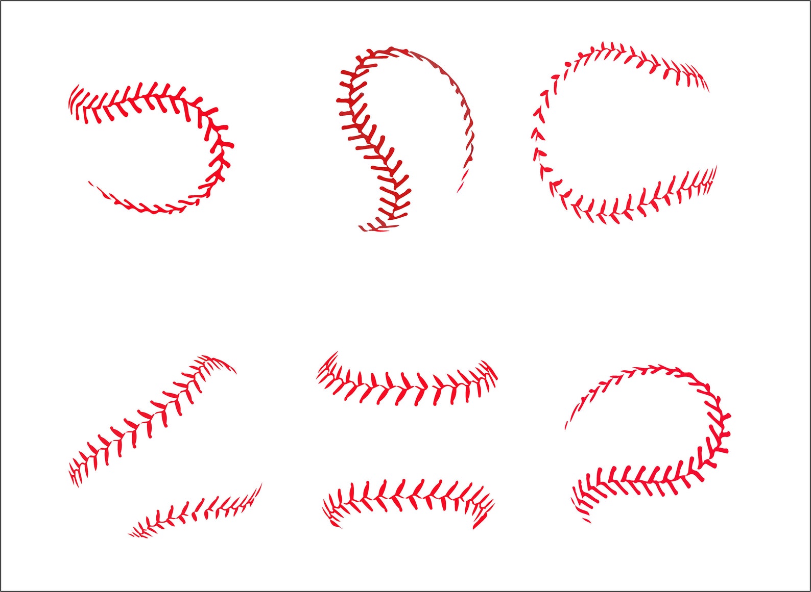 Baseball Stitches Bundle SVG Baseball Stitches SVG Files - Etsy