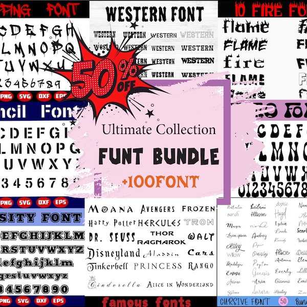 Font Bundle - Etsy