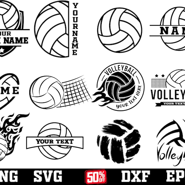 Volleyball Svg - Etsy