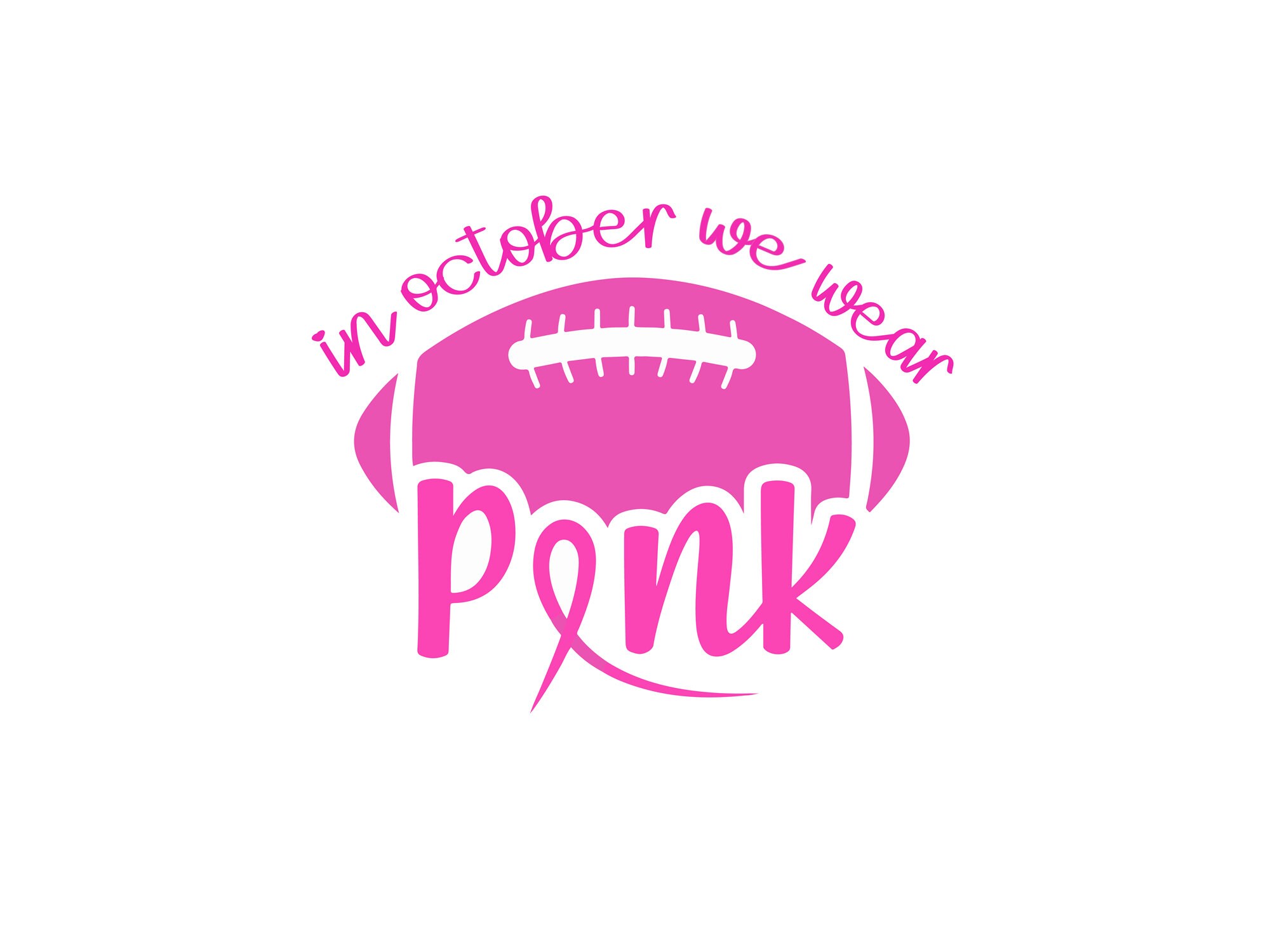 In October We Wear Pink Svg Football Svg Breast Cancer SVG - Etsy