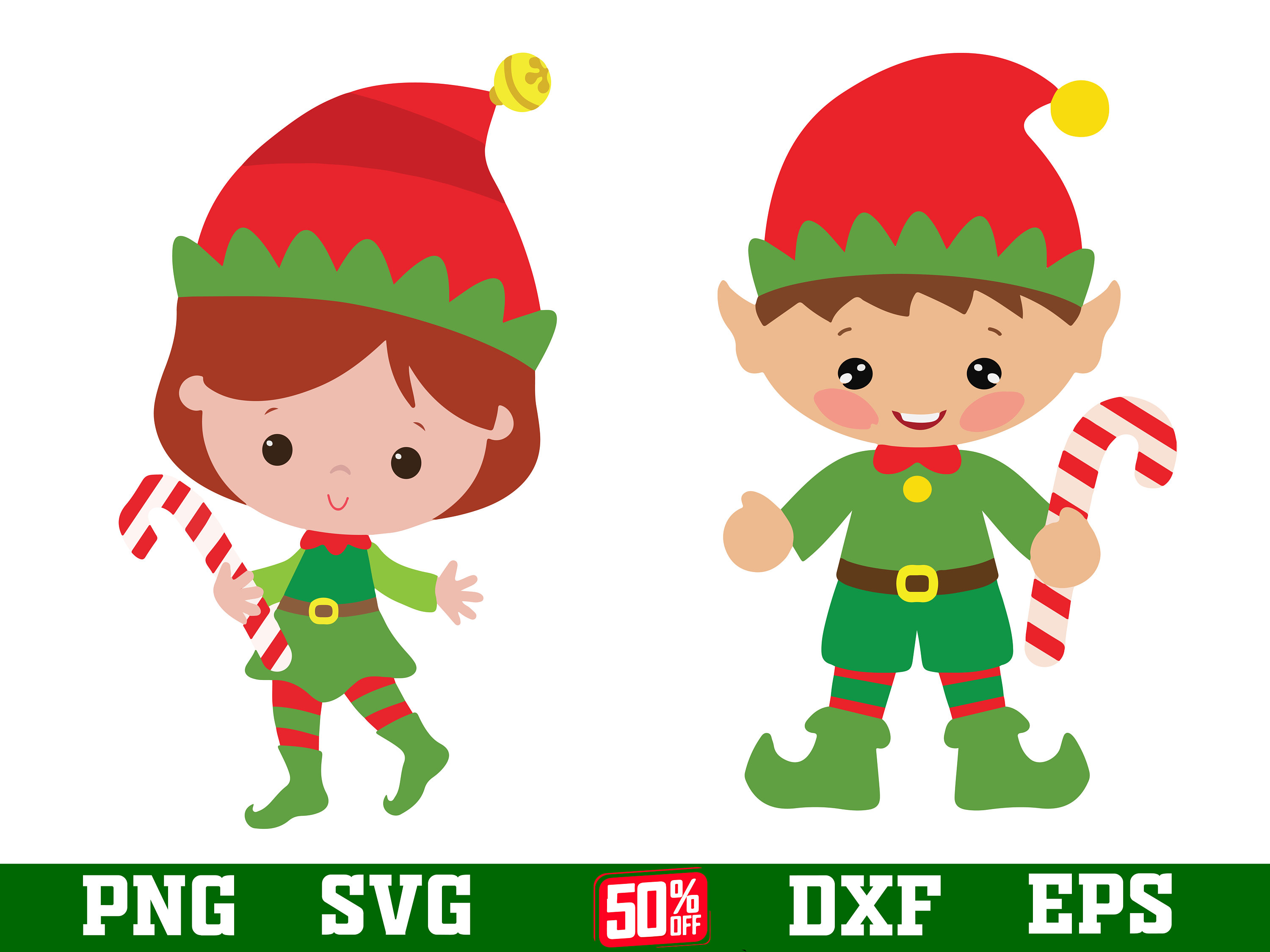 Girl and Boy Elf SVG: Christmas Elf Squad Clipart (digital Download) - Etsy