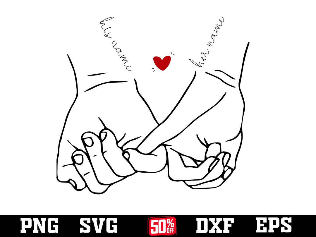 Holding Hands Svg Png , Pinky Hold Svg , Couple Hands Svg , Hands Line ...