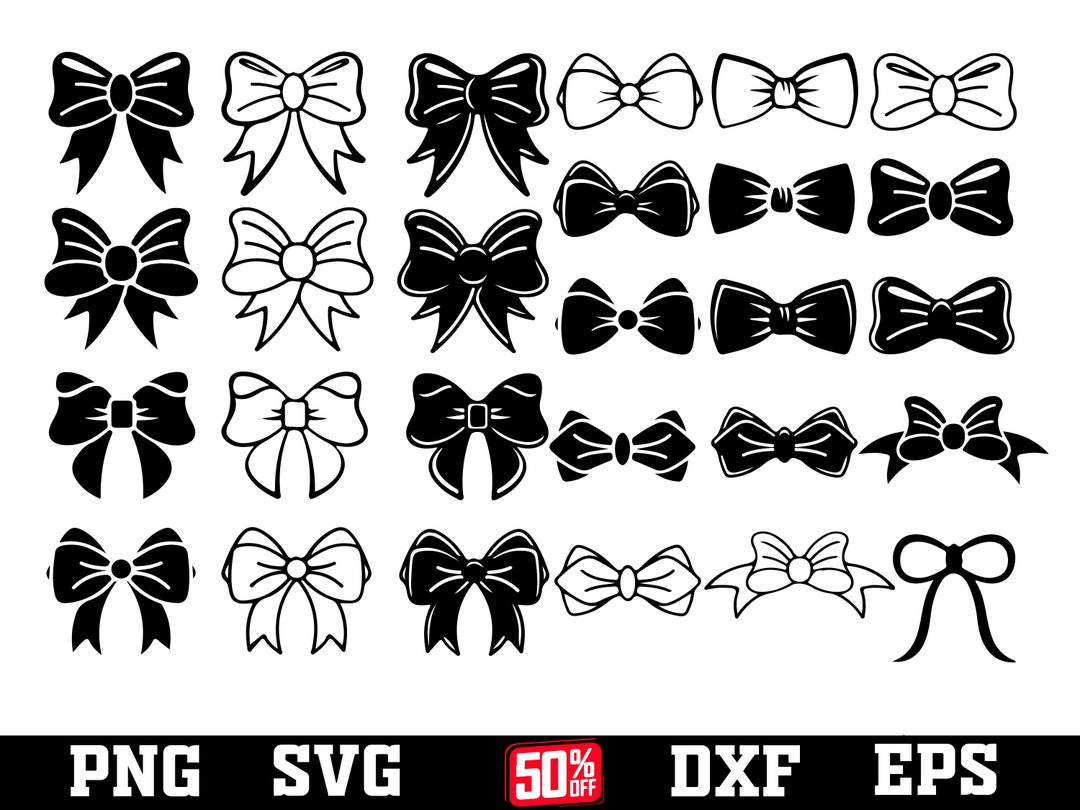 Cheer Bow SVG Bundle, Bow Tie Clipart (digital Files) - Etsy