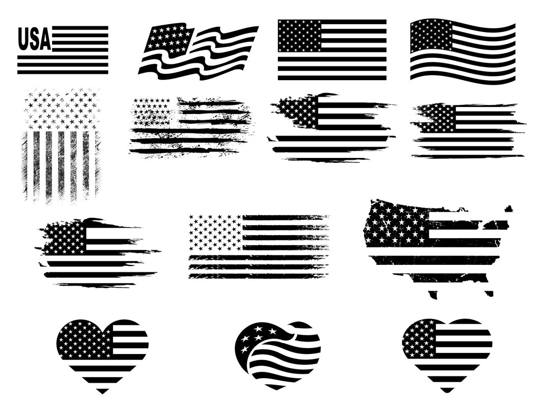 Distressed American Flag SVG Bundle: USA Clipart (digital Download) - Etsy