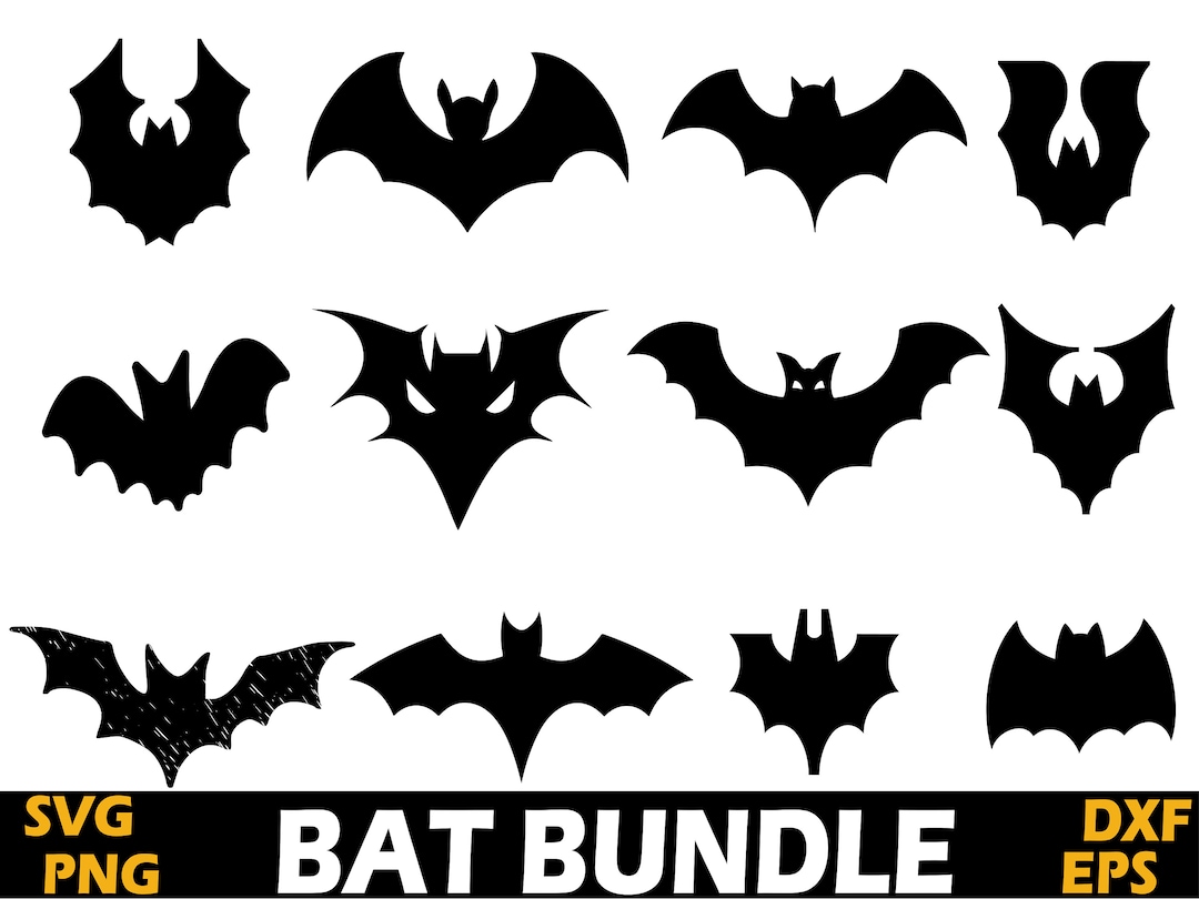Bat Svg Bundle , Bats Svg , Bat Png , Bat Clipart , Bat Silhouette ...