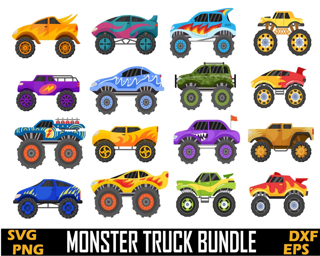 Monster Truck Svg Bundle, Monster Truck Png, Truck Svg, Monster Truck ...