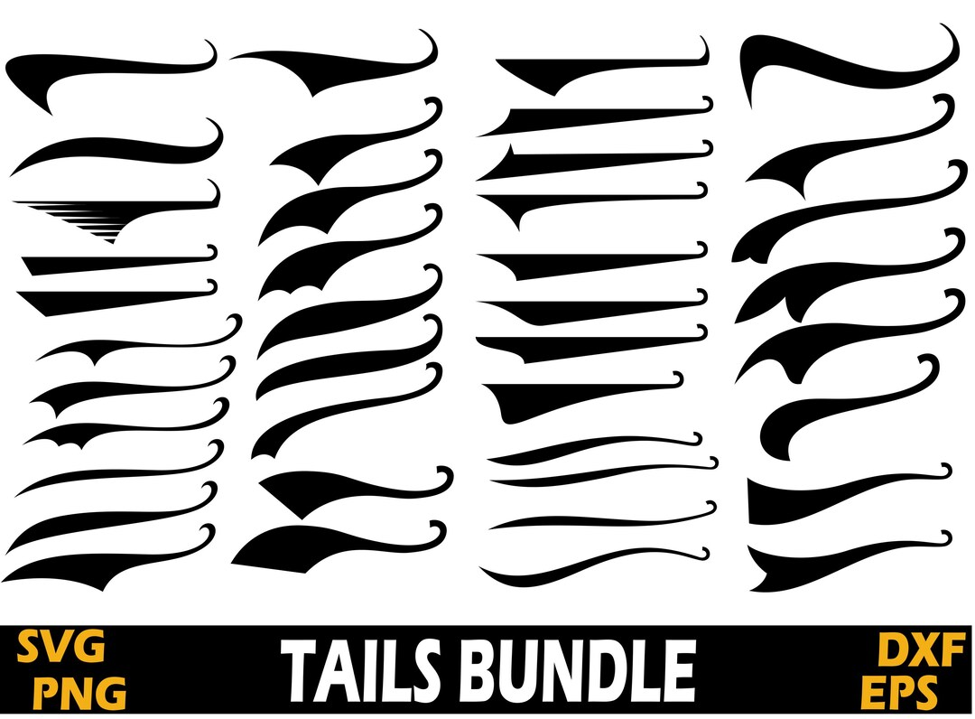 Text Tails Svg Bundle, Swoosh Svg, Font Tails Svg, Baseball Tails Svg ...