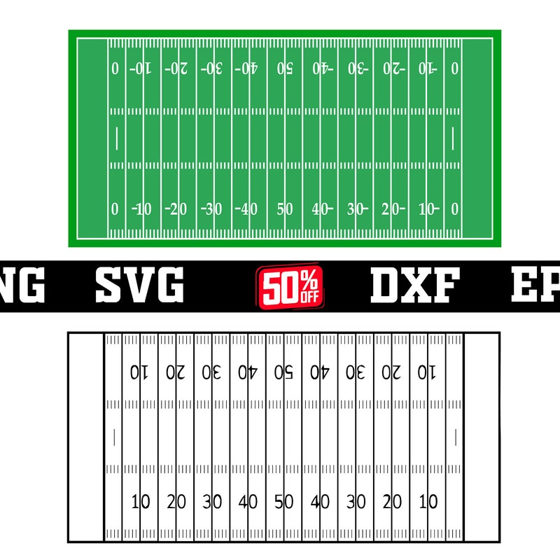 Football Field Svg - Etsy