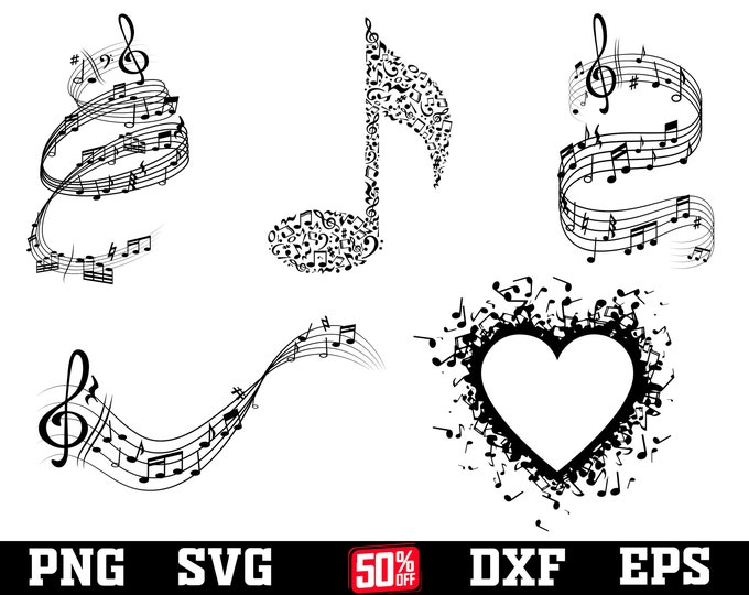 MUSICAL Notes Svg, Musical Notes Clipart, Music Notes Svg Musical Notes ...