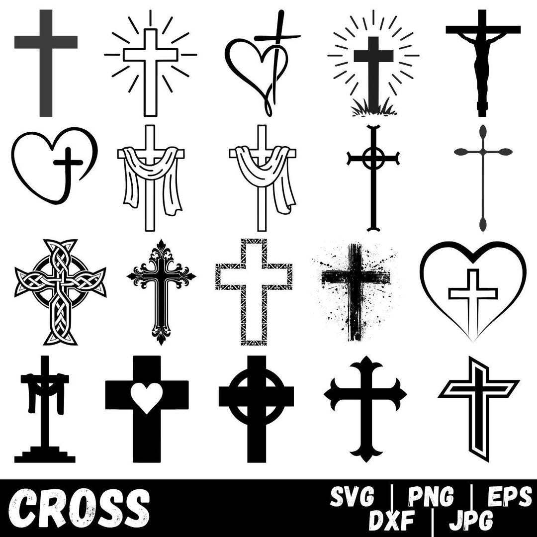Grunge Cross SVG Bundle, Religious Vector Clipart (digital Download - Etsy