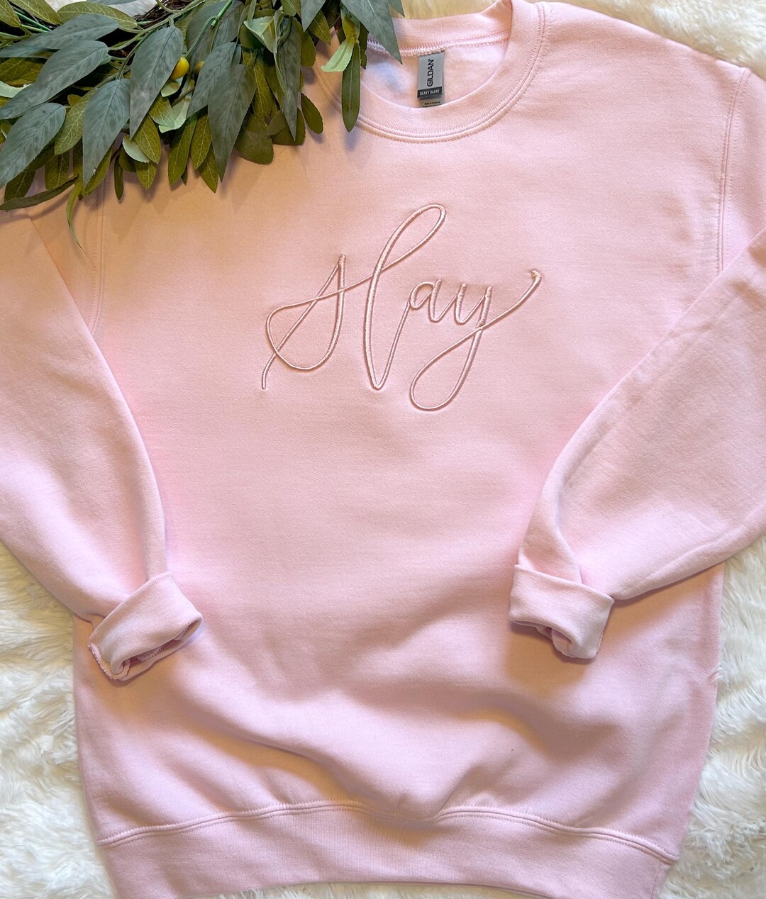 Exclusive SLAY Design Embroidered on Pink Sweatshirtships FREE Unique ...