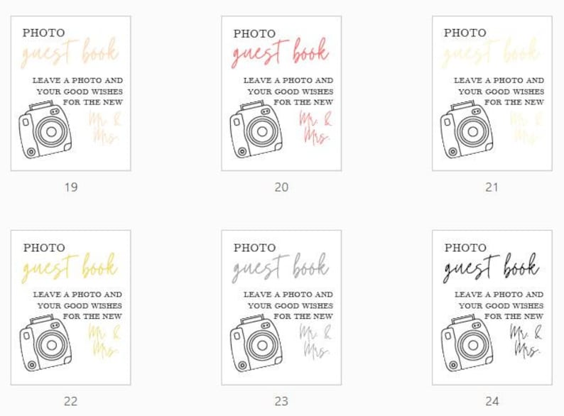 Wedding Photo Guest Book Sign & Instructions Instant Download - Etsy