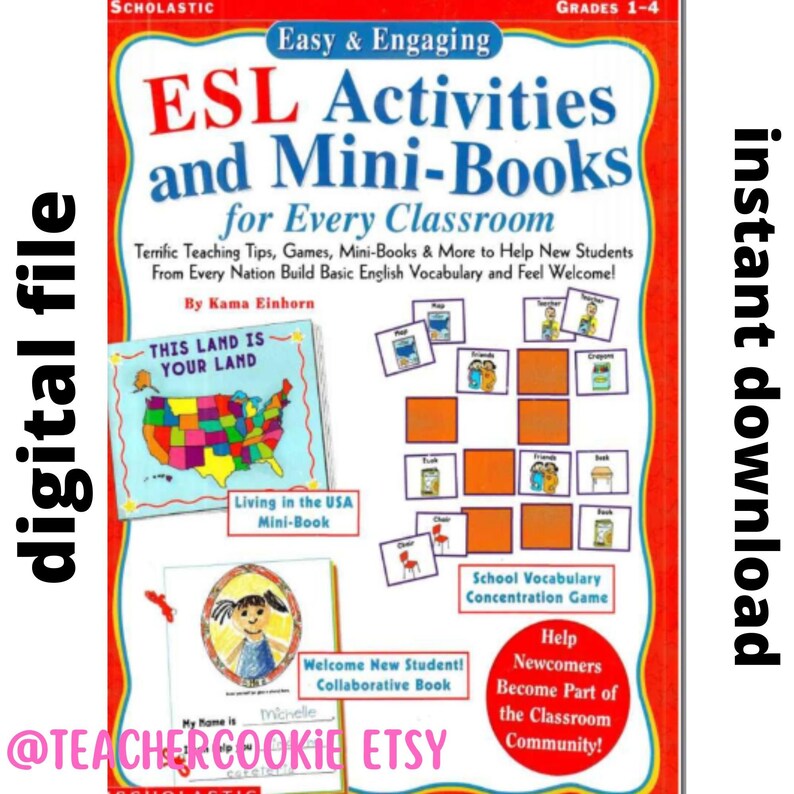 ESL Activities Book | Workbooks for Teachers | Teach ESL ELL | - Etsy