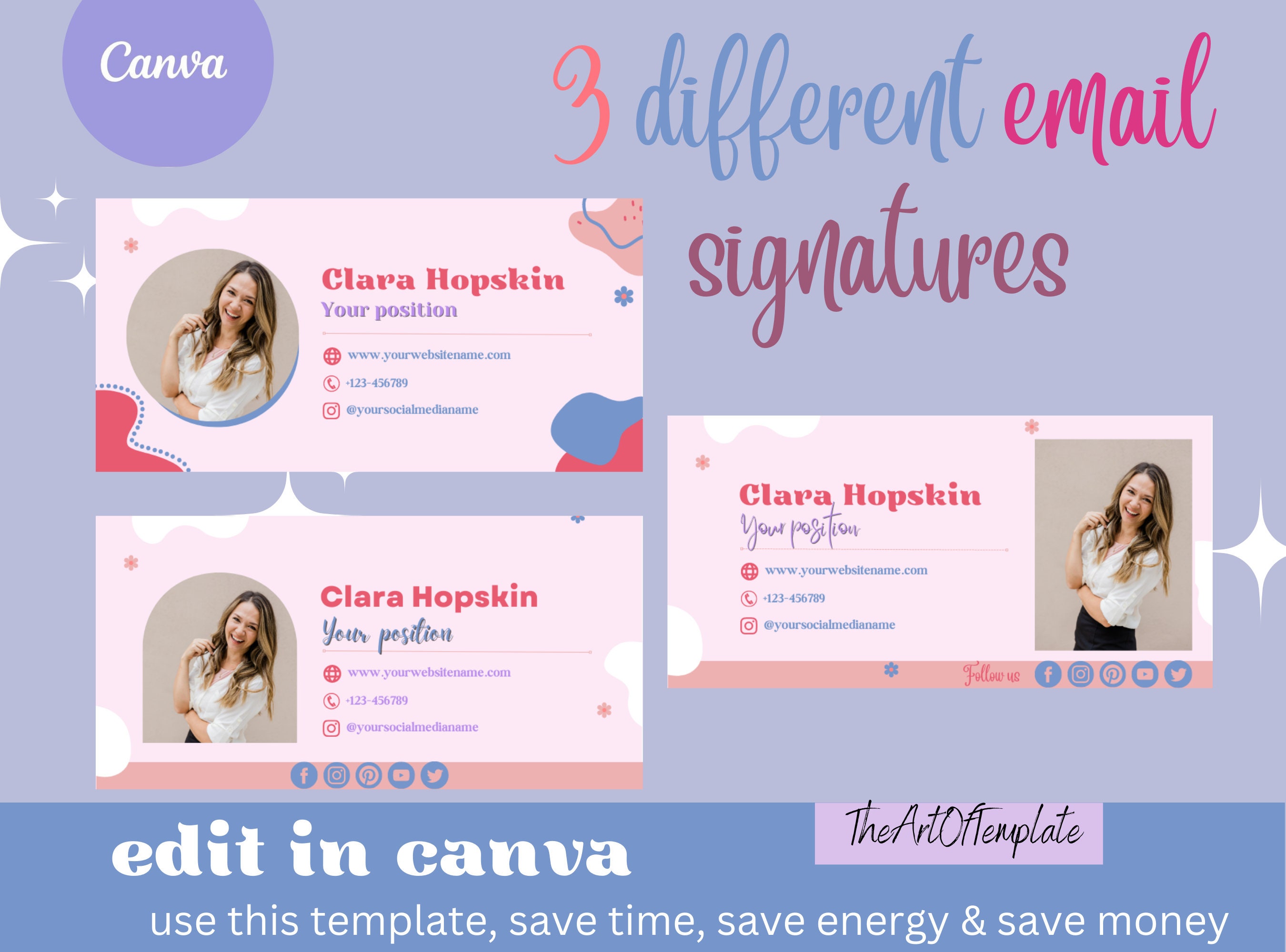 Email Signature Template Canva - Signature Business Email Design ...