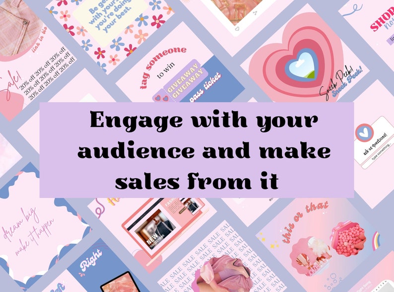 40 Instagram Post Templates - Engagement Booster - Business - Pink ...